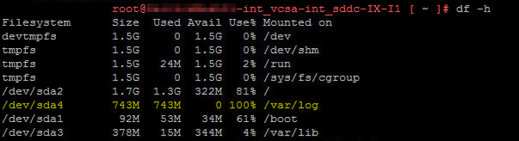 HCX 4.4.0 - /var/log full - Next Level SDDC